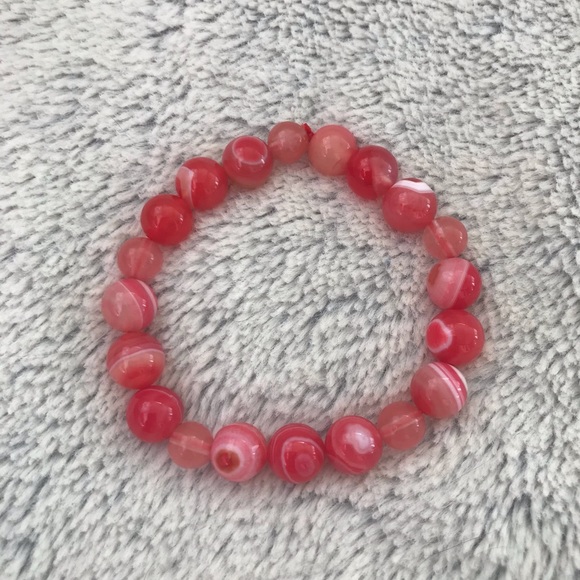 Jewelry | Watermelon Striped Agate Bracelet | Poshmark